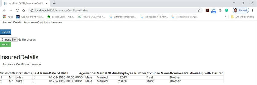 Import And Export Data Using Excel File In ASP.NET MVC